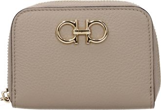 Ferragamo Femmes Portefeuille Cuir Beige/Tan