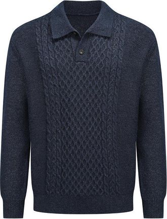 AlltheMen Strickpullover mit grober Strickstruktur Uni Pullover