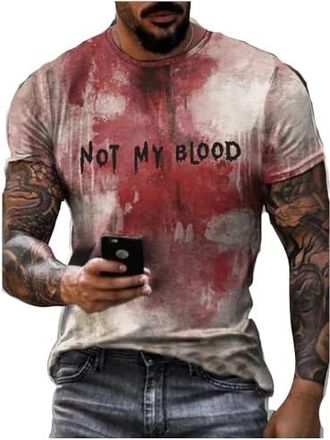 Generic Problem Solved Im Fine Bloody Halloween Shirt, T-shirt amusant pour homme et femme, t-shirt graphique humour foncé, costume dhorreur effrayant, Jauni,