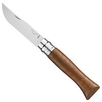 Opinel Opinel - Boîte N°9 Couteau de Poche - Lame Inox - Manche en Noyer - Confort de Coupe, Usage Quotidien - Bague de Sécurité Virobloc - Fabrication Franç