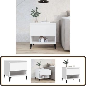 vidaXL Beistelltisch Weiß 50x46x50 cm Holzwerkstoff - Industrieller Stil - Beistelltisch - Wohnzimmerstil - Holzwerkstoffmöbel - Side Table