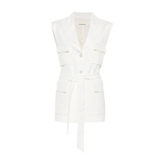P.A.R.O.S.H. Rania Gilet - - Jackets - Damen - Wei&szlig; - S