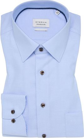Eterna Bügelfreies Baumwollhemd mit Struktur, Slim Fit in