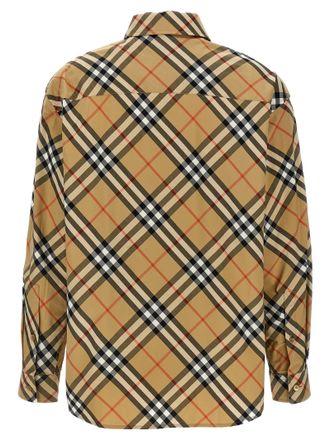 Burberry Check Print Cotton Shirt - Beige