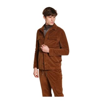 Mason's Homme, Vestes, Brun, Taille: L Overshirt en Velours Côtelé Homme en Marron