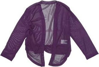 Allegra K Gilet Transparent Femme Bol&eacute;ro Mousseline de Soie Devant Ouvert Manches 3/4 Cardigan Court L&eacute;ger Prune XL