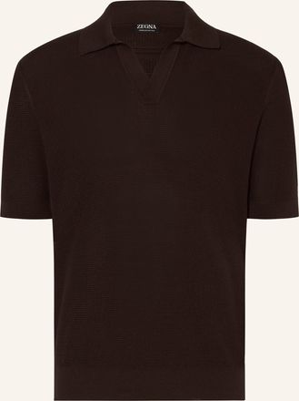 Ermenegildo Zegna Zegna Strick-Poloshirt braun