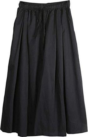 Lazutom Culottes Culottes Coupe ample Coupe ample Élastique Taille Plissée - Noir - 38