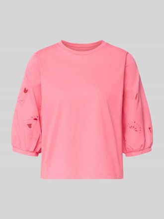 Marc Cain T-Shirt mit 3/4-Arm und Lochstickerei