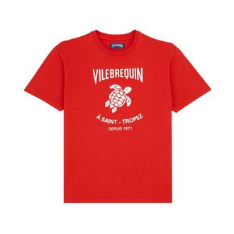 Vilebrequin Herren Logo Print Baumwoll T-Shirt - - Tops - Herren - Rot - 2XL