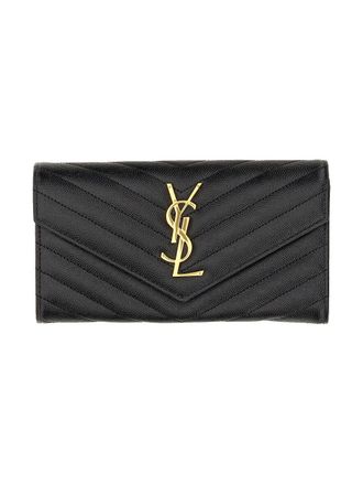 Saint Laurent Monogram Calf Leather Wallet - Black