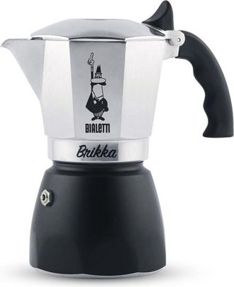 Bialetti Cafeti&egrave;re italienne &agrave; moka 0,1 L - Acier inoxydable noir - Pour expresso riche et cr&eacute;meux - 1 tasse - Bialetti