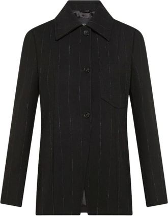 Seventy Giacca monopetto in microgessato fiammato - Femme - Vestes - Noir - Taille: 50 FR