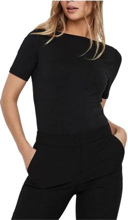 Vero Moda Vero Moda, Femme, Tops, Noir, Taille: 46 FR T-Shirt Femme en Viscose Noire Printemps/&Eacute;t&eacute;