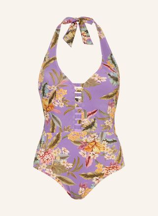 Watercult Watercult Neckholder-Badeanzug Dreamscape Tropics lila