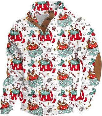 Generic Sweatshirts pour hommes pulls de Noël pour hommes sweatshirts tendance flocon de neige imprimé graphique sweatshirt surdimensionné à manches longues c