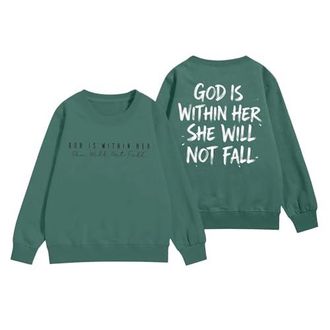 Generic Sweat-shirt pour femme avec citation religieuse Motif Devant Dos Double Imprim&eacute; T-shirt &agrave; manches longues Mode d&eacute;contract&eacute;e Haut confortable Motif rel