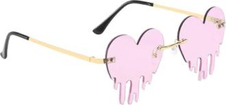 IFUNDOM Lunettes de Soleil sans Monture Forme Goutte Deau D&eacute;coratives Violettes 1 Pi&egrave;ce Lunettes de F&ecirc;te pour Plage et Cosplay L&eacute;g&egrave;res et Originales