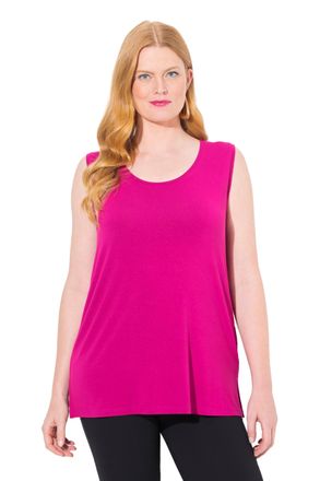 Ulla Popken Damen gro&szlig;e Gr&ouml;&szlig;en &Uuml;bergr&ouml;&szlig;en Plus Size Top, Classic Fit, Rundhals, Stretch, breite Tr&auml;ger, &auml;rmellos