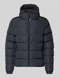 Superdry Steppjacke mit Label-Stitching und Kapuze