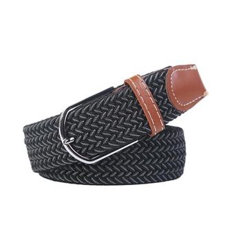 Generic Ceinture &eacute;lastique en toile tiss&eacute;e avec boucle ardillon tricot&eacute;e pour homme et femme, 32, 3.3cmX107cm