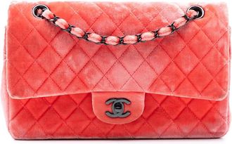 Chanel Hobo Bags - Medium Classic Velvet Double Flap - Gr. unisize - in Rot - f&uuml;r Damen