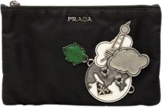 Prada Pre-owned Pochette en Nylon - Femme - Pre-owned - Noir - Taille: ONE Size