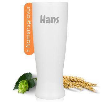 Milu Wei&szlig;bierglas mit Gravur 500ml personalisiert - Ostergeschenke f&uuml;r Frauen & M&auml;nner I Geschenk Ideen Papa, Mama, Freund, Freundin, Geschenkideen zum Vat