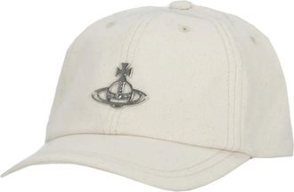 Vivienne Westwood Femme, Accessoires, Beige, Taille: M/L Cotton Orb-embroidery Baseball Cap
