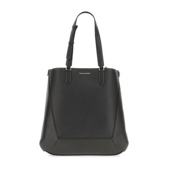 Alexander McQueen Schulter-Tote Bag aus genarbtem Leder - - Bags - Herren - Schwarzk - ONE SIZE