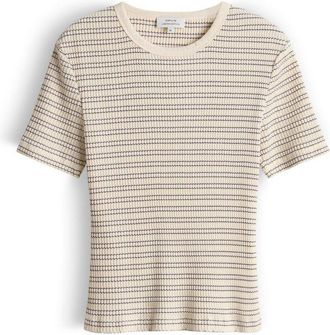 OPUS Kurzarmshirt Strickpullover aus flauschigem Fris&eacute; Garn Weite Passform, Pull-on, weicher Fall