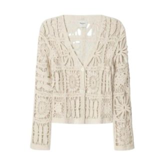 Pepe Jeans London Elegante Strickjacke Olympia - - Knitwear - Damen - Beige - XS