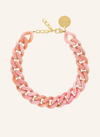 Vanessa Baroni Vanessa Baroni Kette Big Flat Chain Necklace Peach Marble By Glambou rosa