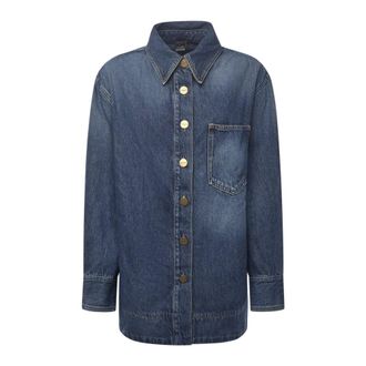 Pinko Pinko, Femme, Vestes, Bleu, Taille: 36 FR Surchemise Olivastro