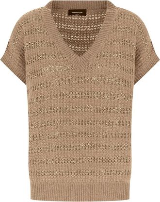 Fabiana Filippi V-Ausschnitt Strickware - - Knitwear - Damen - Beige - S