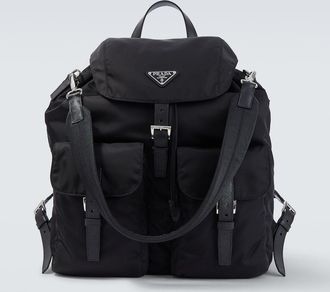 Prada Rucksack aus Re-Nylon mit Leder