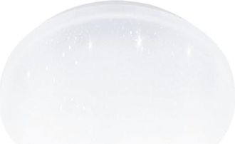 Eglo LED Deckenlampe Pogliola-E, Sternenhimmel Deckenleuchte mit Kristall-Effekt, Badlampe Decke aus Metall und Kunststoff in Weiß, Lampe Badezimmer neutra