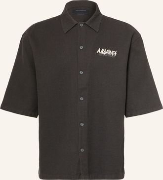 AllSaints Allsaints Kurzarm-Hemd Synth Oversized Fit schwarz