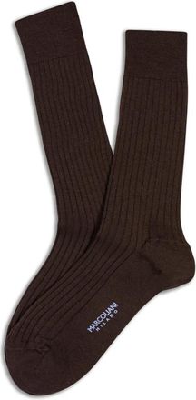 Marcoliani Extrafine Merino Gerippte Mid-Calf Socke - - Underwear - Herren - Braun - ONE SIZE