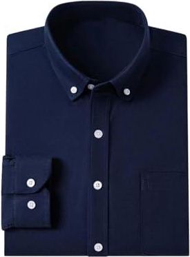 Generic Chemise Oxford classique &agrave; manches longues pour homme, coupe ajust&eacute;e, d&eacute;contract&eacute;e, unie, ray&eacute;e, boutonn&eacute;e, 812, XXL