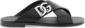 Dolce & Gabbana DG Logo Slide Sandalen - - Shoes - Herren - Schwarzk - 40 EU