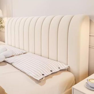 Generic Kopfteilbezug aus Milchwatte, dehnbarer Bettkopfteilschutz, maschinenwaschbar und fleckenabweisend, fleckenbeständig für die Heimdekoration-White||220