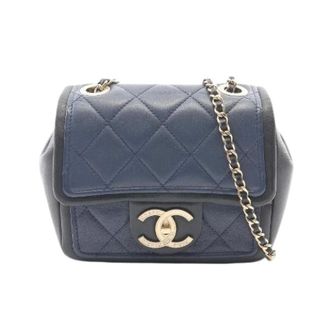 Chanel Pre-owned Sac bandouli&egrave;re Matelass&eacute; en cuir dagneau - Femme - Pre-owned - Bleu - Taille: ONE Size
