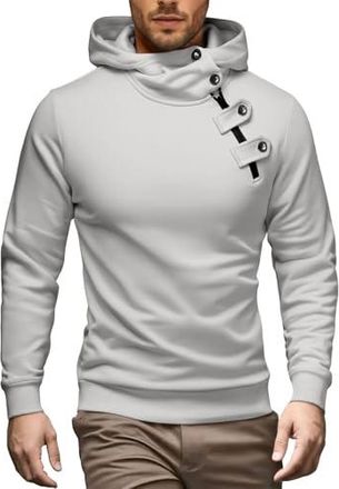 Generic Sweat &agrave; capuche l&eacute;ger uni pour homme 2026 nouveau d&eacute;contract&eacute; &agrave; manches longues pour homme T-shirt de sport pour int&eacute;rieur et ext&eacute;rieur, Cendr&eacute; clair,