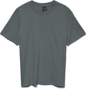 Vero Moda Vero Mode Top T-Shirt Femme Col Rond Manches Courtes Coupe Normale, Couleurs:Vert, Taille:XL