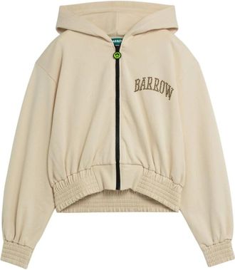 Barrow Barrow, Femme, Sweatshirts et sweats &agrave; capuche, Beige, Taille: 36 FR Sweat &agrave; capuche zipp&eacute; &agrave; clous