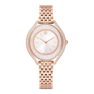 Swarovski Femme, Accessoires, Rose, Taille: ONE Size Montre bracelet or rose et cristaux