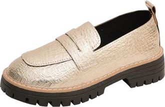 Generic Mocassins d&eacute;contract&eacute;s &agrave; talons &eacute;pais pour femme - &Eacute;l&eacute;gants - Couleur unie - Antid&eacute;rapants - Confortables - Classiques - Chaussures de marche, travail