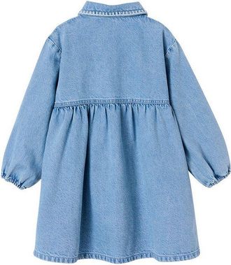 Vertbaudet Minikleid Jeanskleid M&auml;dchen mit Kragen und Kr&auml;uselfalten