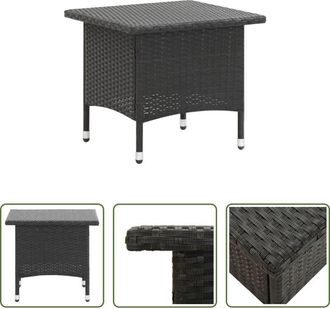 vidaXL vidaXL Rattantisch - Beistelltisch Schwarz 50x50x47 cm Poly Rattan